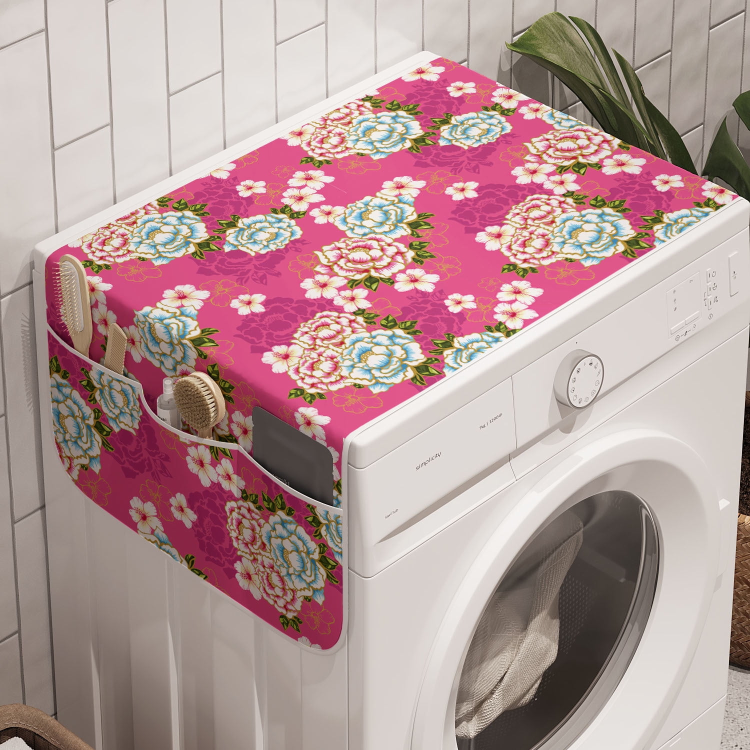Traditional Washing Machine Organizer, Vivid Botanical Pattern from ...