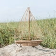 Creative Co-Op Handwoven Water Hyacinth & Rattan Sailboat - Walmart.com