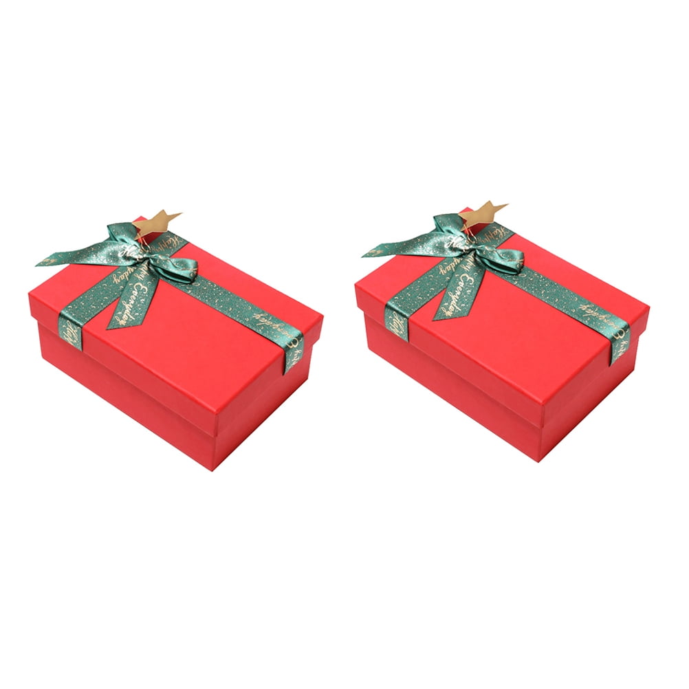 OUNONA 2pcs Decorative Gift Boxes Christmas Showcases Present Boxes for ...