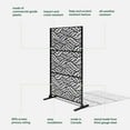 Veradek Outdoor Privacy Screen 3-Panel Set w/ Stand - (Flowleaf ...