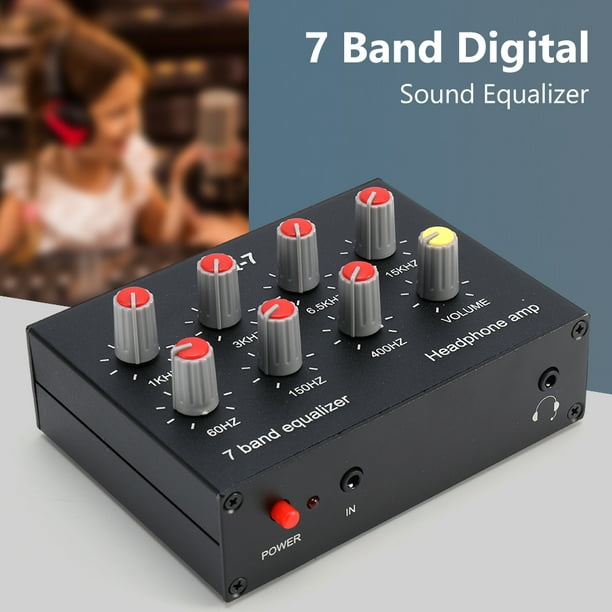 7 Band Ear Amplifier 3.5mm Jack Dual Channel Sound Equalizer Amplifier DC5V-12V DQrwqpou ...