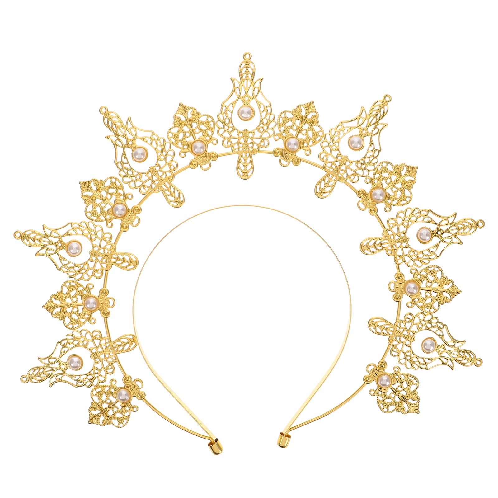 Click here for Kakowely Crown Goddess Halo Crown Baroque Headband... prices
