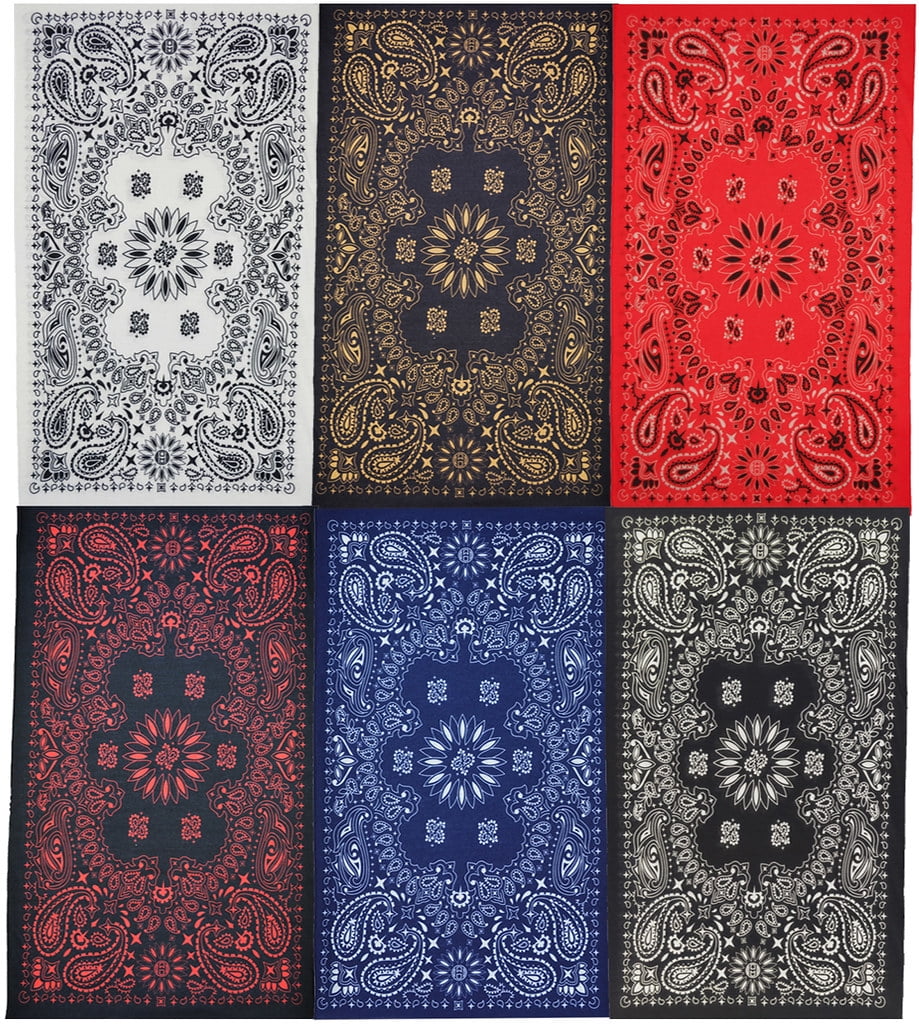 Multi Functional Tube Bandana | Classic Paisley Bandana Pattern - 6PK ...