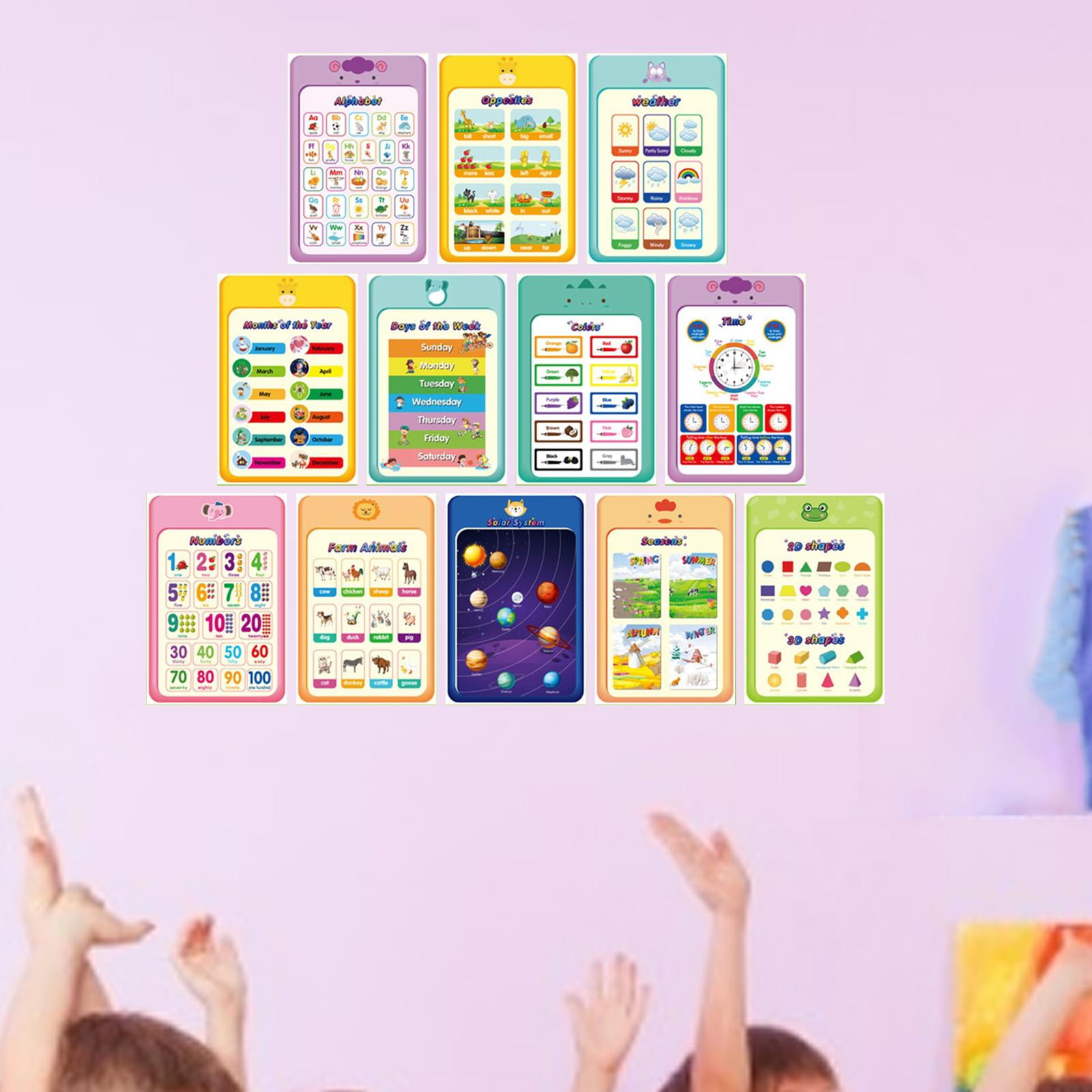 Educational Posters for Kids and Toddlers, Pack of 12 Large Laminated ...