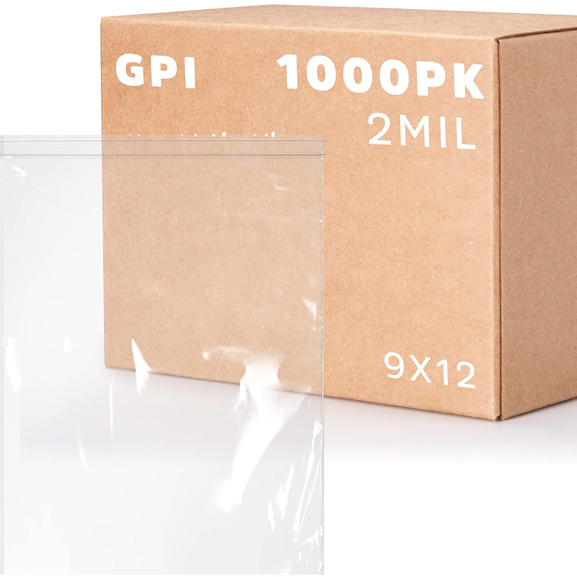 GPI 9” x 12” Reclosable Ziplock Bag 2 Mil Jumbo Clear Zipper Bags for ...