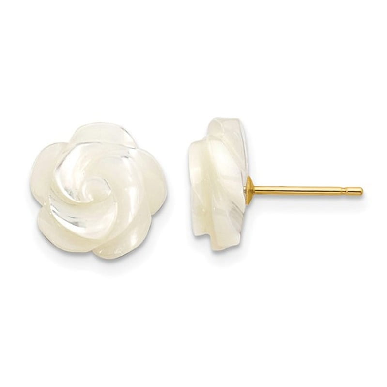 Click here for Gem And Harmony White Mother Of Pearl Flower Earri... prices