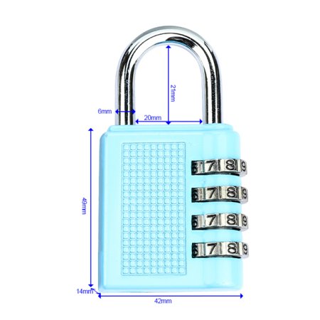 4 Digit Dial Combination Code Number Lock Padlock For Luggage Zipper ...