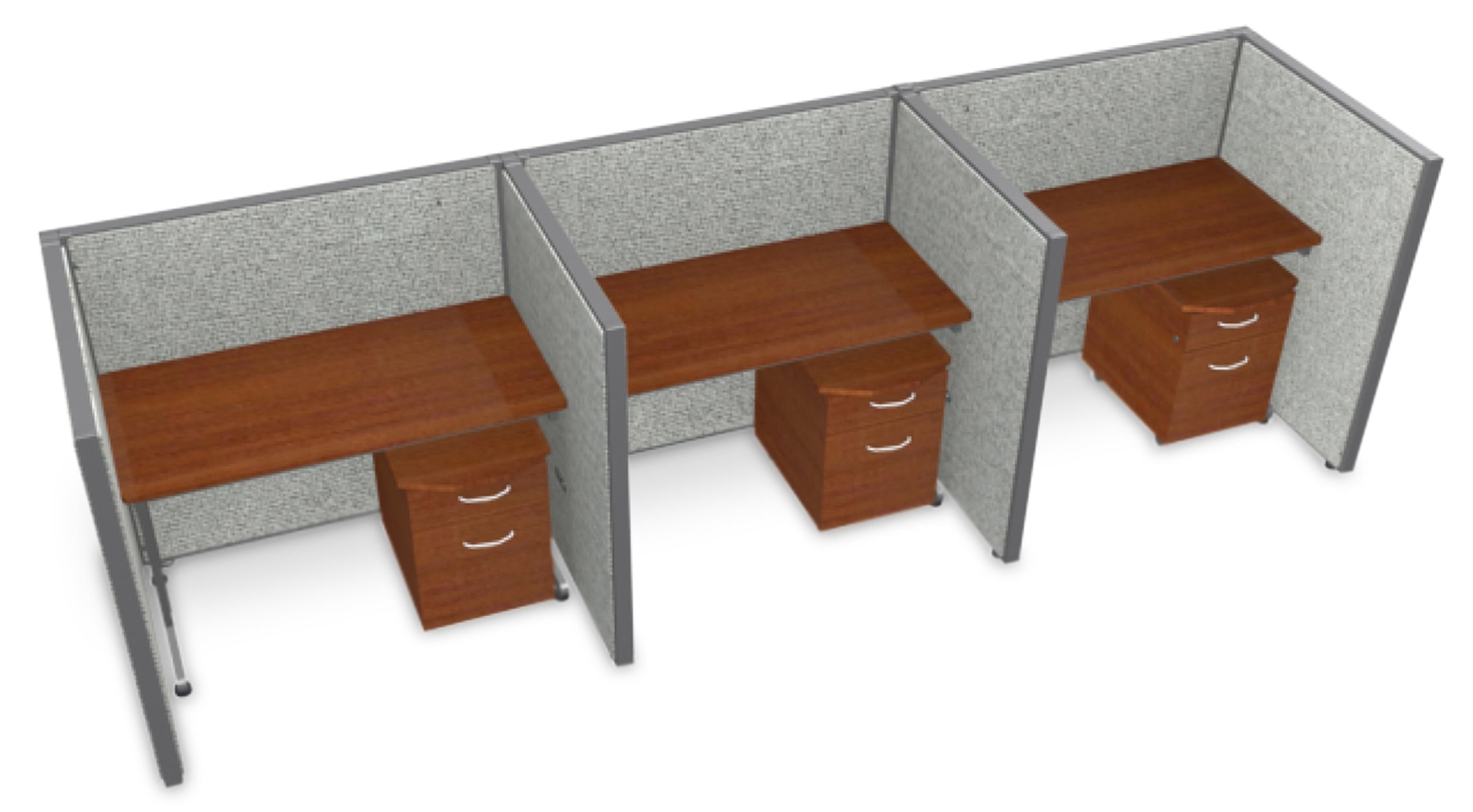 OFM RiZe Series 47" x 48" 3-Unit Full Vinyl Privacy Station Panel ...