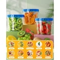 6 Pack 24 oz Plastic Freezer Storage Containers with Leakproof Twist ...