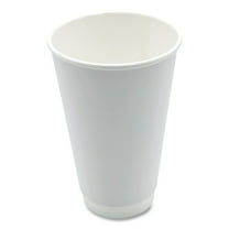 Paper Hot Cups, Double-Walled, 16 oz, White, 25/Pack | Bundle of 2 ...