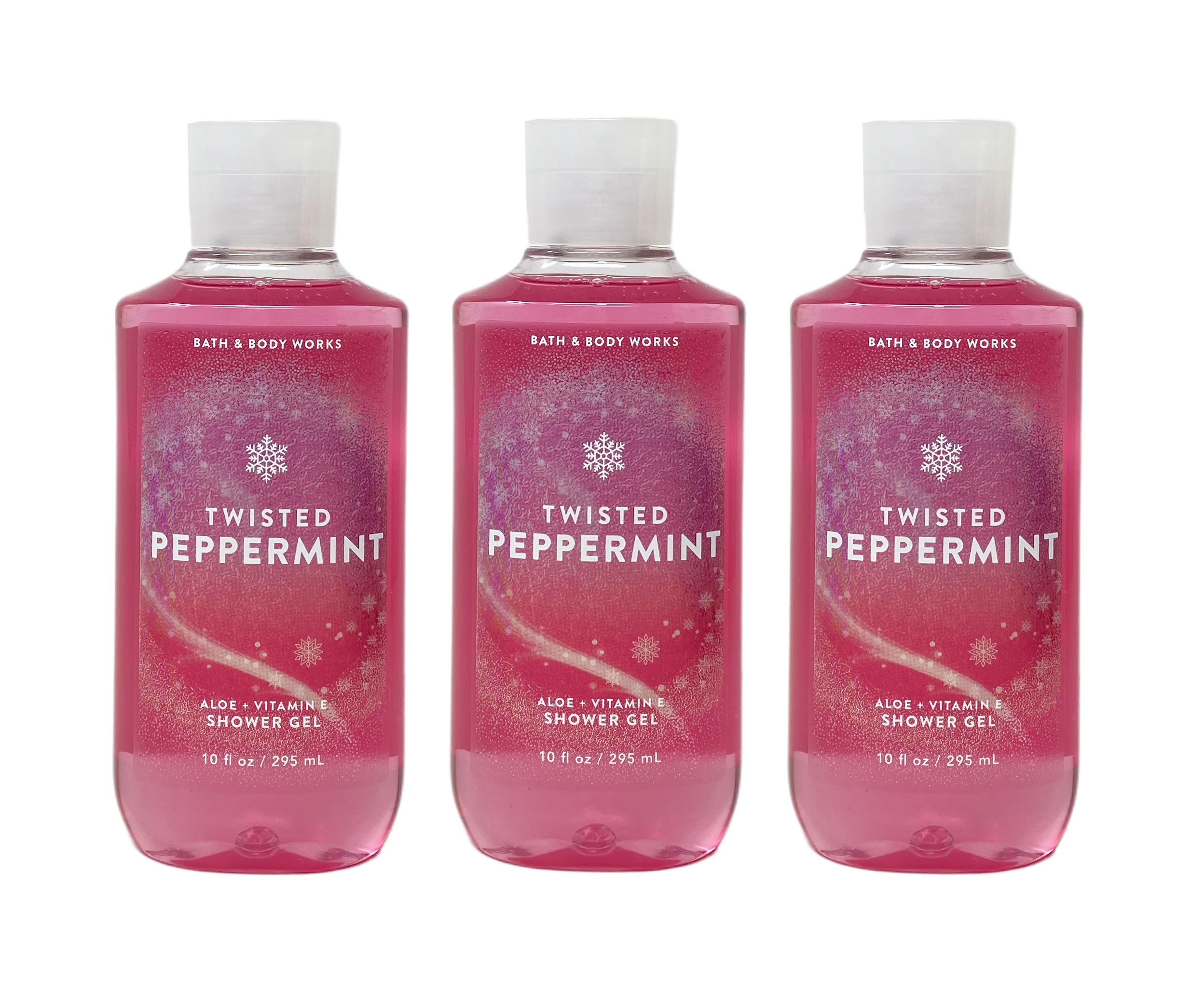 Bath and Body Works Twisted Peppermint 3 Pack Aloe + Vitamin E Shower ...