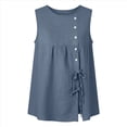 Aezemi Womens Front Tie Tops, Button up Sleeveless Beach Vacation ...