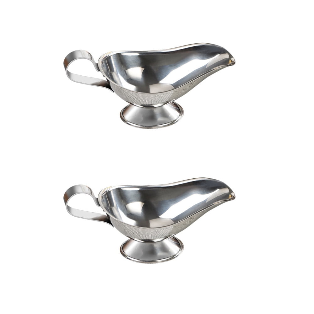 SHAR 2 pcs Sauce Boats, Stainless Steel Sauce Pourer Salad Dressing ...