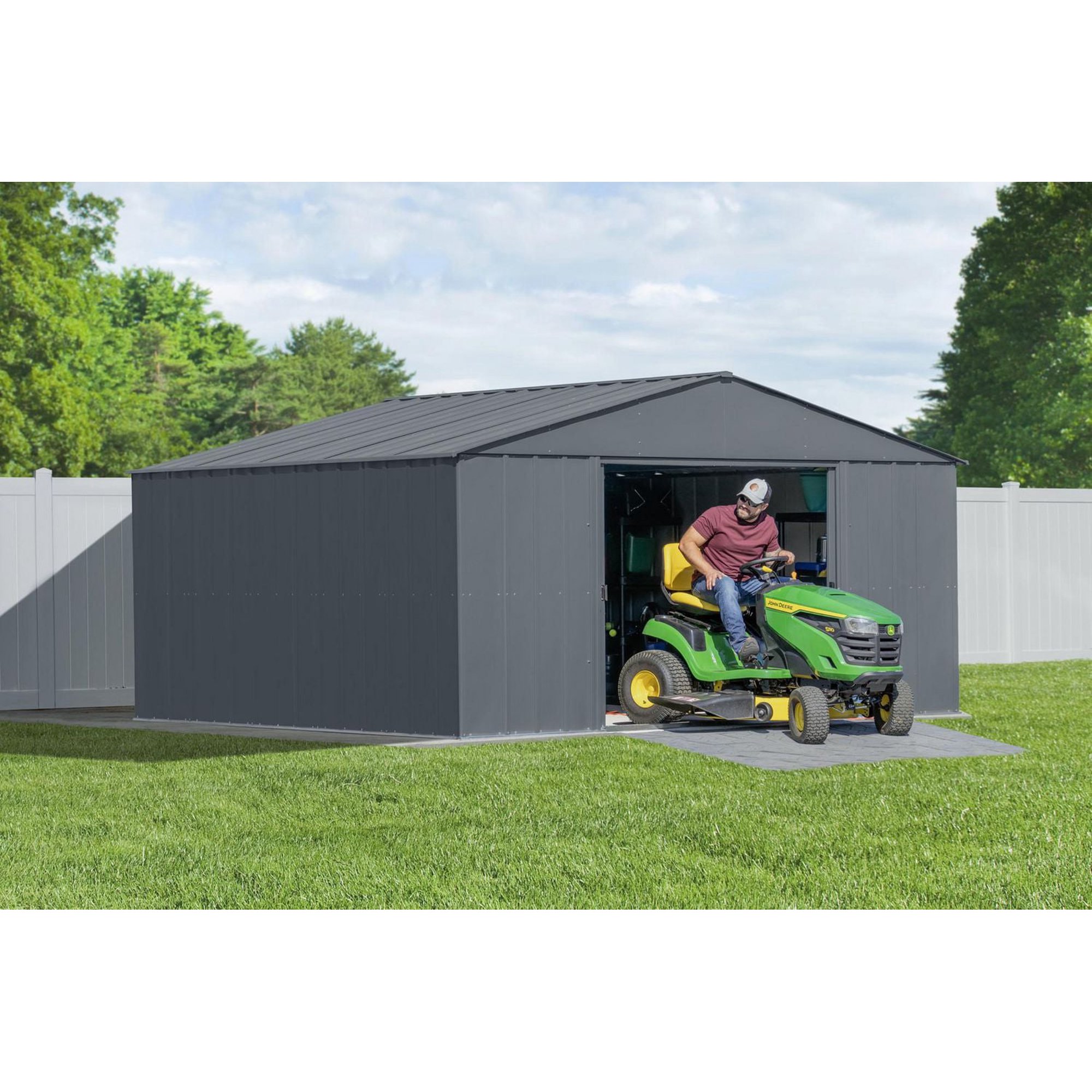 Click here for Arrow Classic Metal Shed  14 X 12  Charcoal 14 Ft prices
