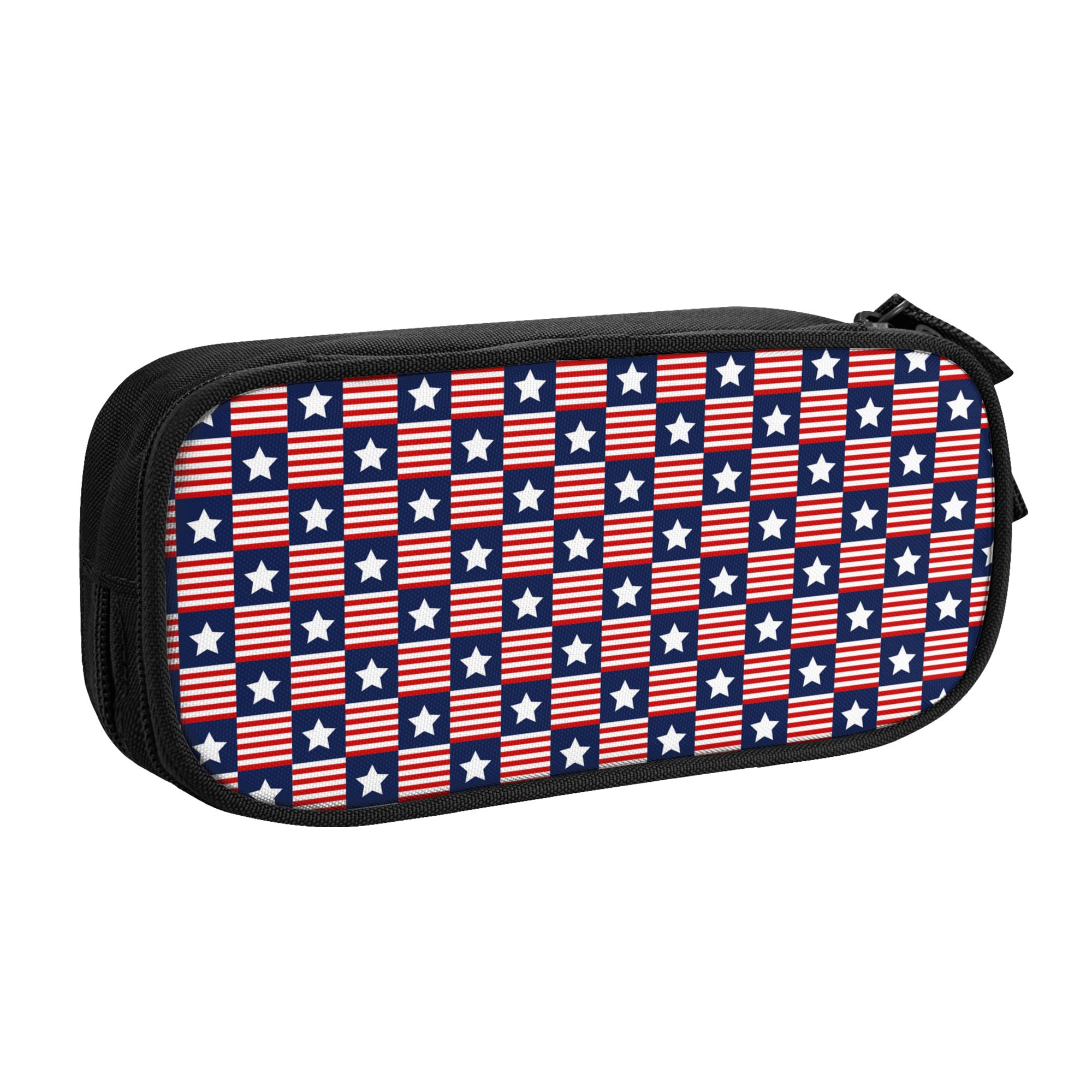 TEQUAN Large Capacity Pencil Case, Abstract Blue Red White Stars Flag ...