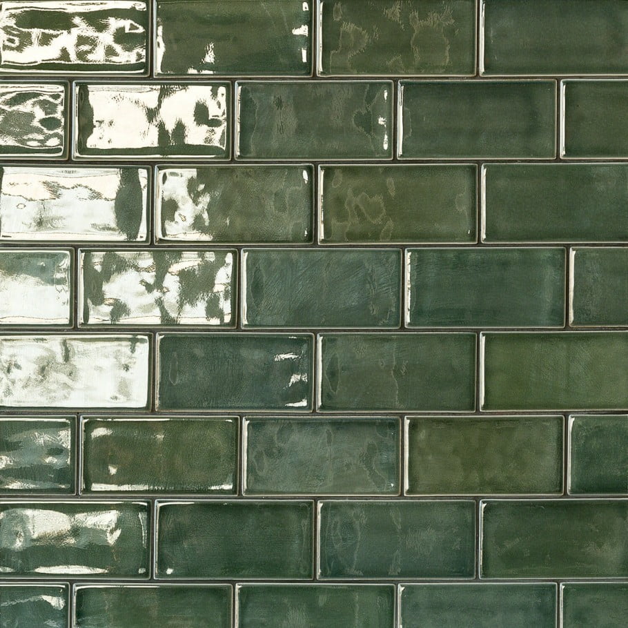 Divine Deep Emerald 3 in. x 6 in. Polished Ceramic Subway Tile (32 ...