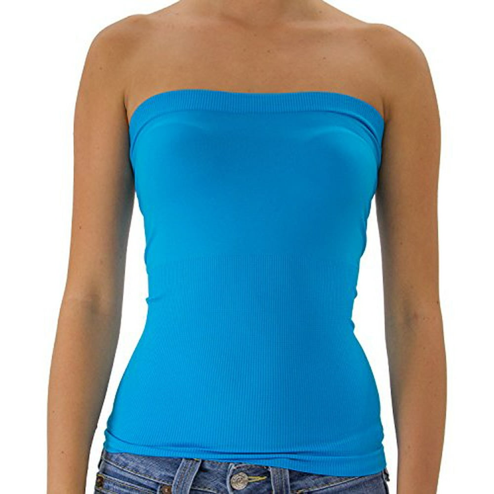 TD Collections - TD Women's Plain Stretch Seamless Strapless Mid Tube ...
