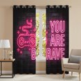 Art Gaming Icons Sheer Curtains 96 Inch Long 2 Panels, Multi Panel Neon ...
