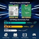 Intel AX211NGW Wi-Fi 6 Wireless Card M.2 CNVio2 Bluetooth 5.3 Tri Band ...