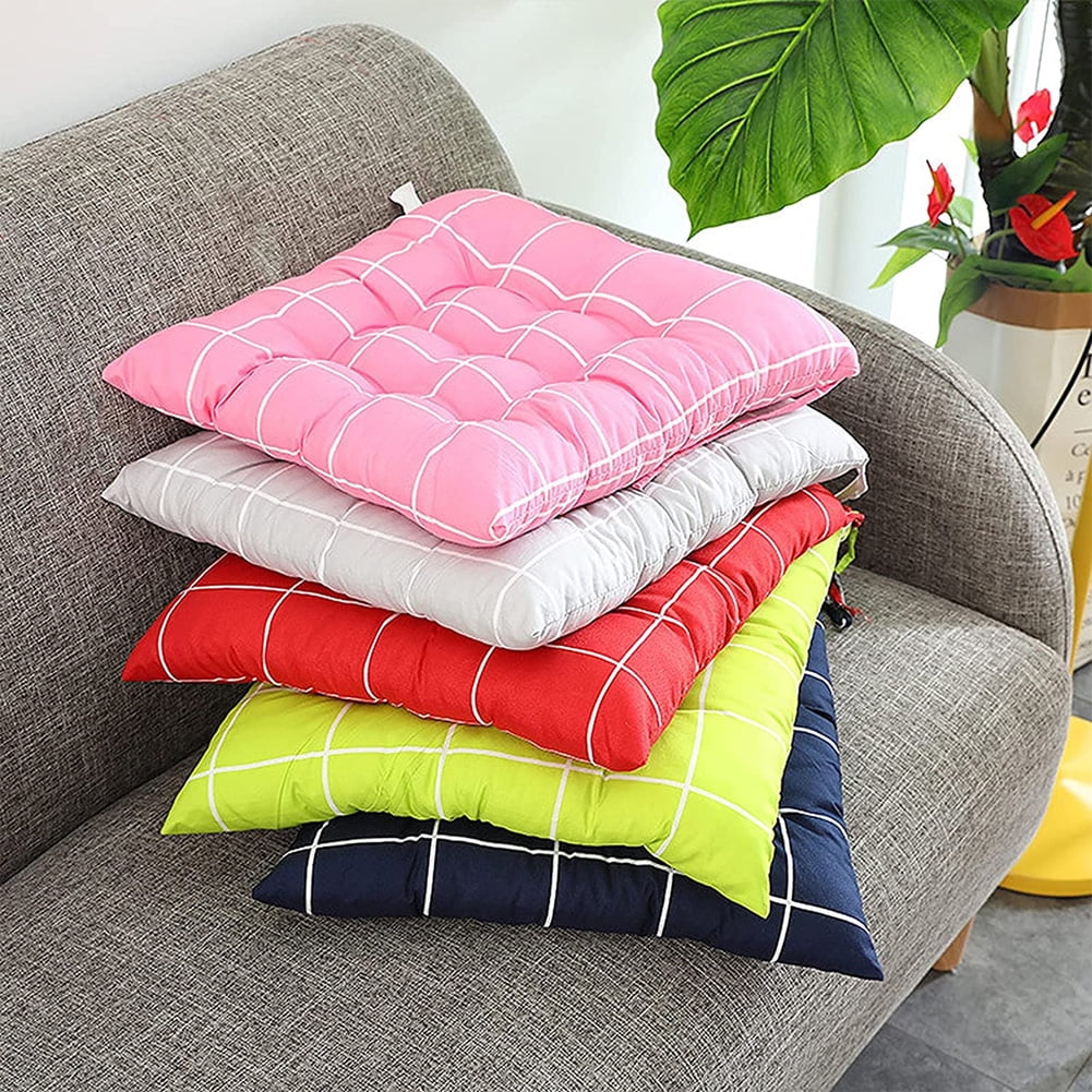 Yirtree 16in Soft Square Stripe Chair Pad pink Seat Cushion, Memory ...
