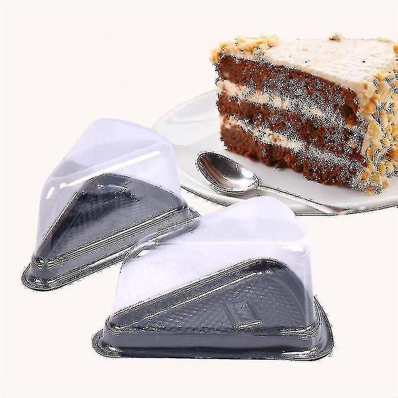 50pcs Transparent Triangle Mousse Cake Boxes Single Cupcake Container ...