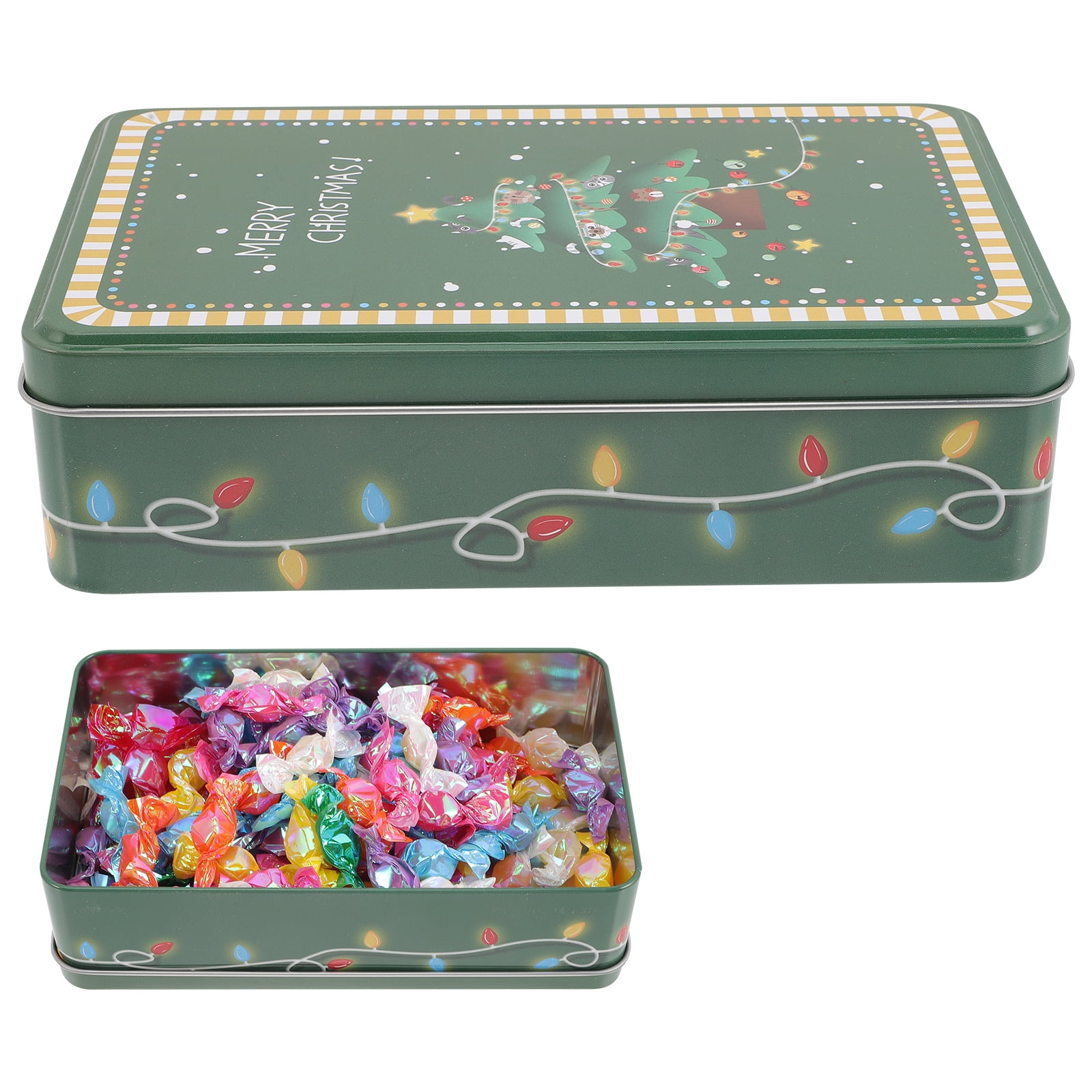 Click here for Pinxor Christmas Cookie Tin Rectangle Tinplate Box... prices