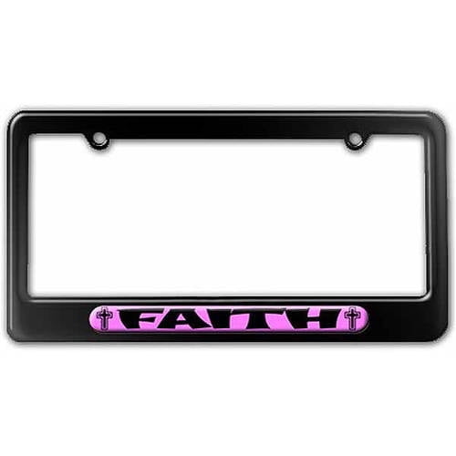 Faith with Cross, Religious Christian Pink License Plate Tag Frame ...