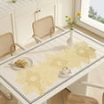 VAJUSO PVC Gold-Printed Hollow Flower Table Mat, European Long ...