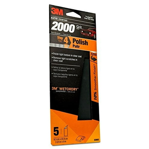 3m 03003 imperial wetordry 3-2/3" x 9" 2000 grit automotive sandpaper ...