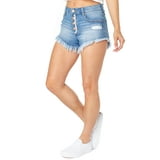 Celebrity Pink Women's Exposed Button Short - Walmart.com