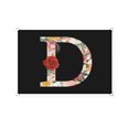 Black Letter D Flower Sun Shade Sail 12'X16' Watercolor Alphabet D Pink ...