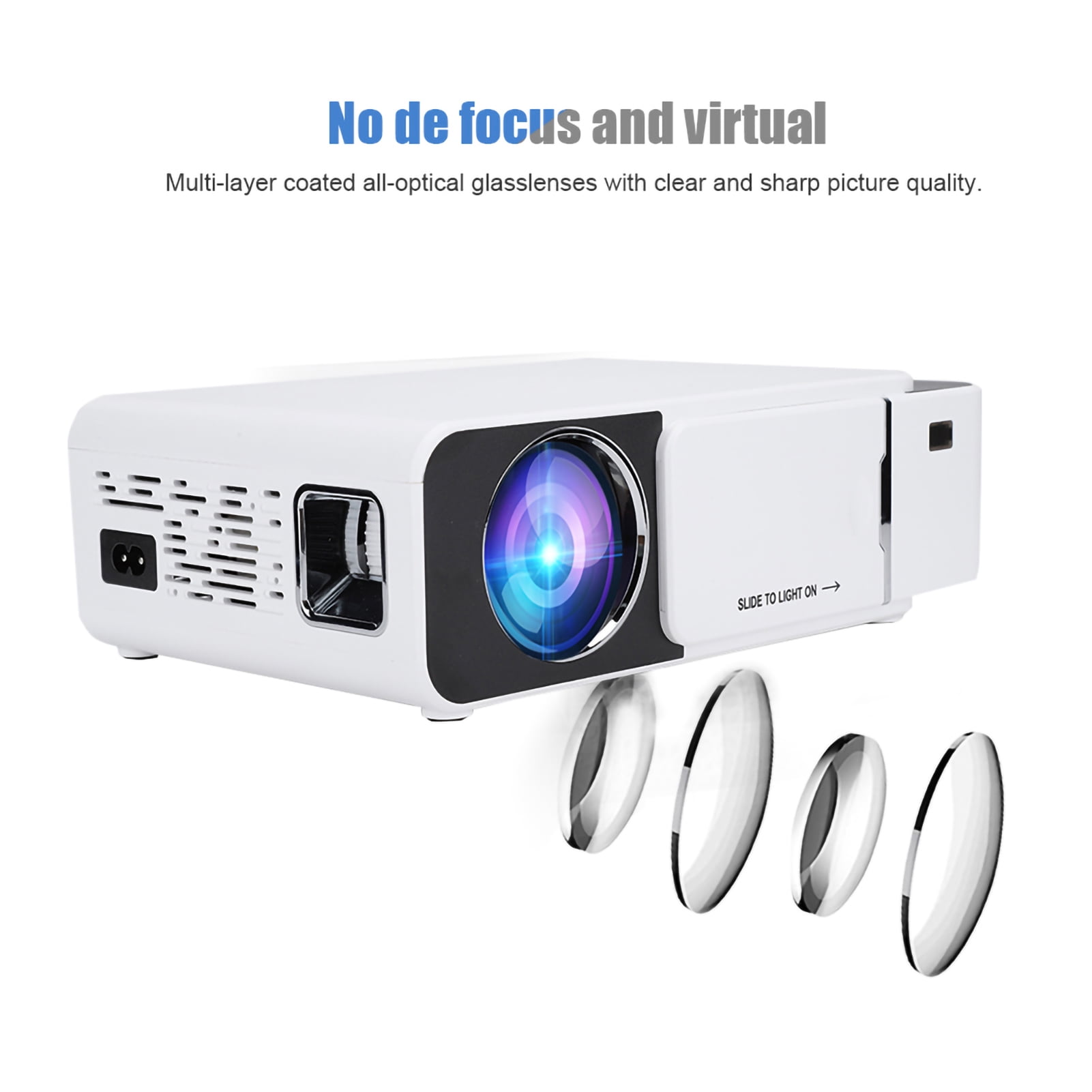 Proyector inteligente, T5 Home Theatre HD HD Proyector portátil Mini ...