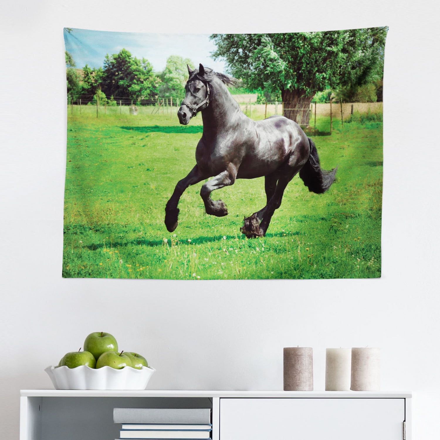 Horses Tapestry, Palomino Horse in Sand Desert Blonde Male Hair Power ...