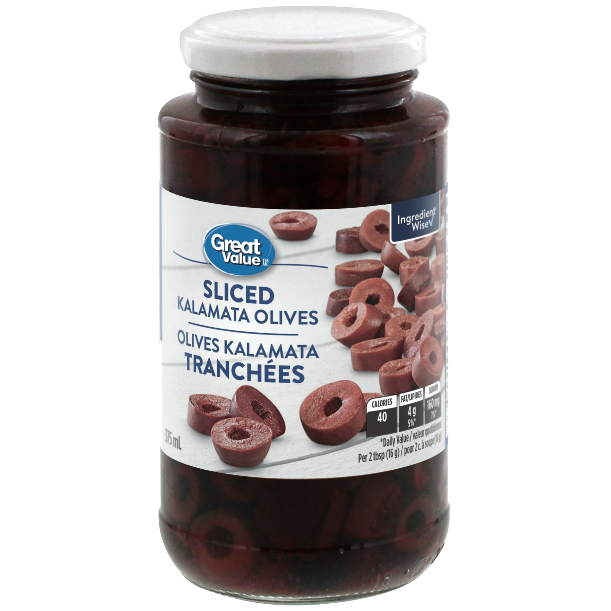 Click here for Great Value Sliced Kalamata Olives 375 Ml prices