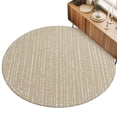 Beige Faded Stripes Round Living Room Rugs 7 ft, Vintage Abstract Art ...