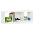 Way Basics Eco 3 Cubby Storage Bench and Stackable Organizer, White ...