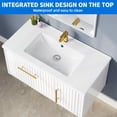 Dextrus 36 Inch Single White Bathroom Vanity with Sink, Wall Mounted ...