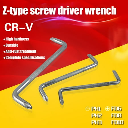 Mymisisa 3pcs Right Angle Elbow Screwdriver Z-shaped Mini Phillips ...