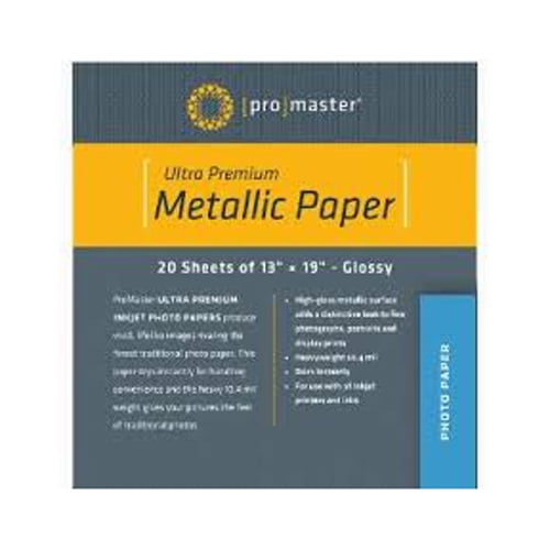 ProMaster PhotoImage Silver Metallic Inkjet Paper - 8 1/2 x 11'' - 20 ...