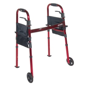 Equate Folding Walker with 5-Inch Wheels, Black – 350 lb Weight ...