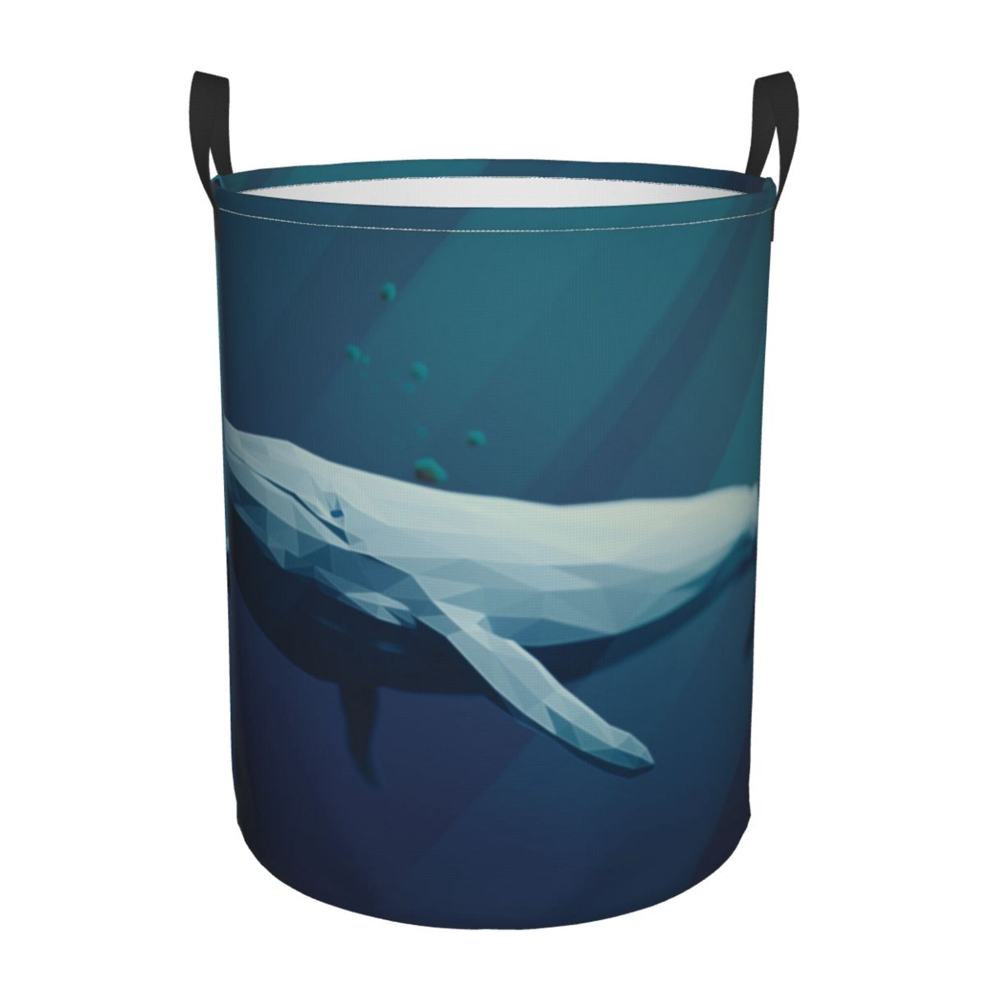 LNWH Laundry Basket, Blue Whale Abstract Painting Pattern Foldable ...