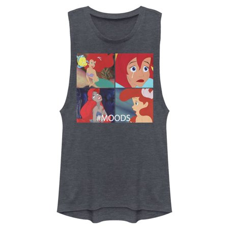 Disney Princesses Ariel Moods Women's Muscle Tank, Denim Blue Heather ...