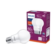 Philips Indoor A19 LED Light Bulb, Soft White, Ultra Efficient, 60 WE ...