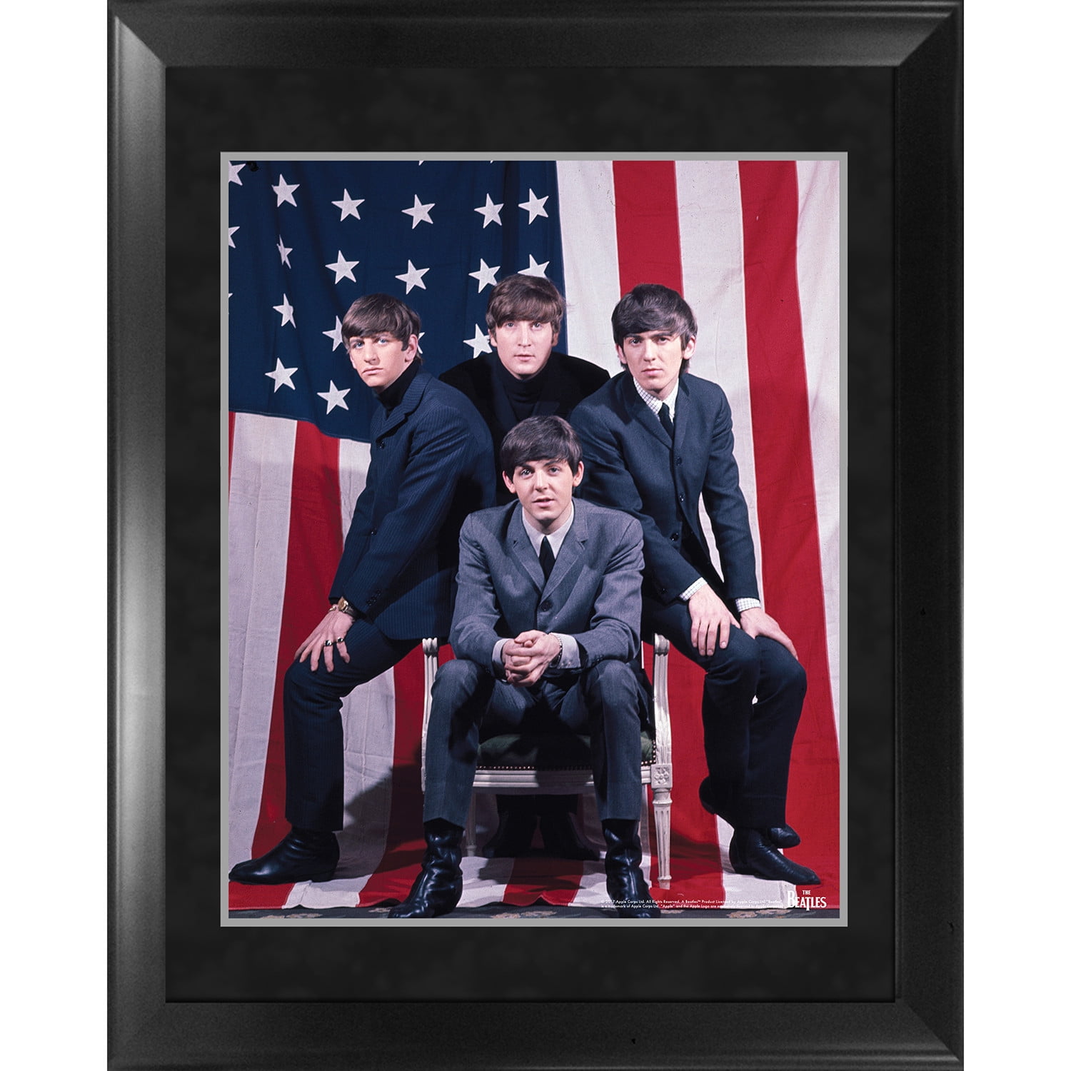 The Beatles Framed 1964 US Flag 16x20 Photo - Walmart.com