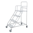 Sioweci 4-Step Rolling Ladder,Mobile Step Stool, Steel Safety Ladder ...