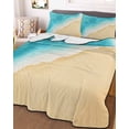 Abstract Gradient Quilts Bedding Set Twin Size Beach Teal Ocean Wave ...