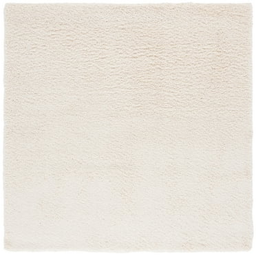 SAFAVIEH California Plush Solid Shag Area Rug, Ivory, 8' x 8' Square ...