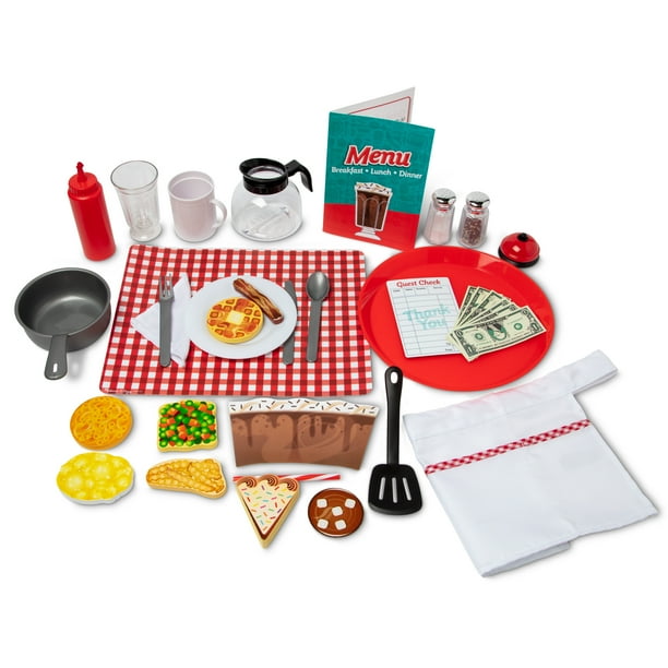 Melissa & Doug Deluxe Restaurant Cooking and Play Food Set – 43 Pieces ...