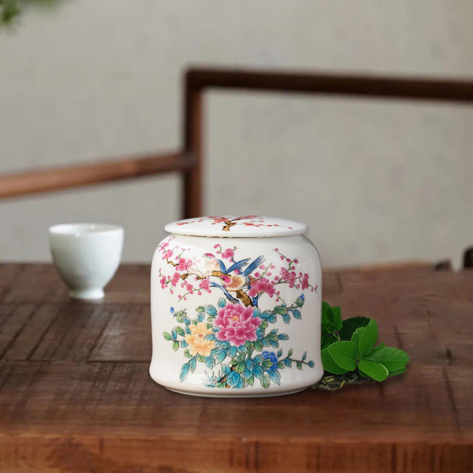 Tea Storage Porcelain Tea Canister Ginger Jar Traditional with Airtight ...
