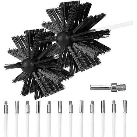 JOYWEI 15 Pcs Chimney Cleaning Brush, 12 Flexible Nylon Rods + 2 ...
